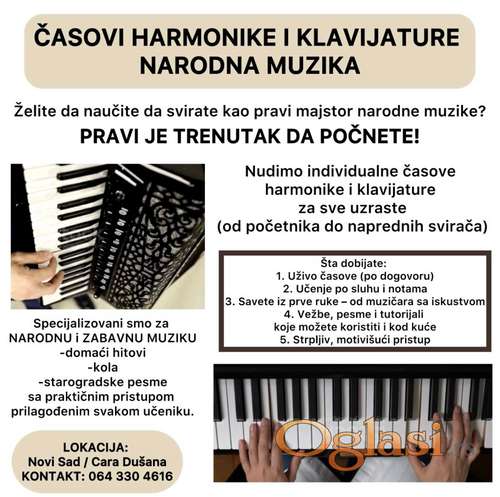 Časovi harmonike i klavijature Novi Sad