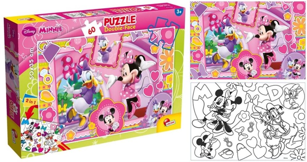 Lisciani Puzzle Minnie 2u1 složi i oboji 60 delova