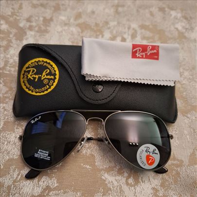 Ray Ban Polarizovane Aviator Crno Staklo i Crn Ram