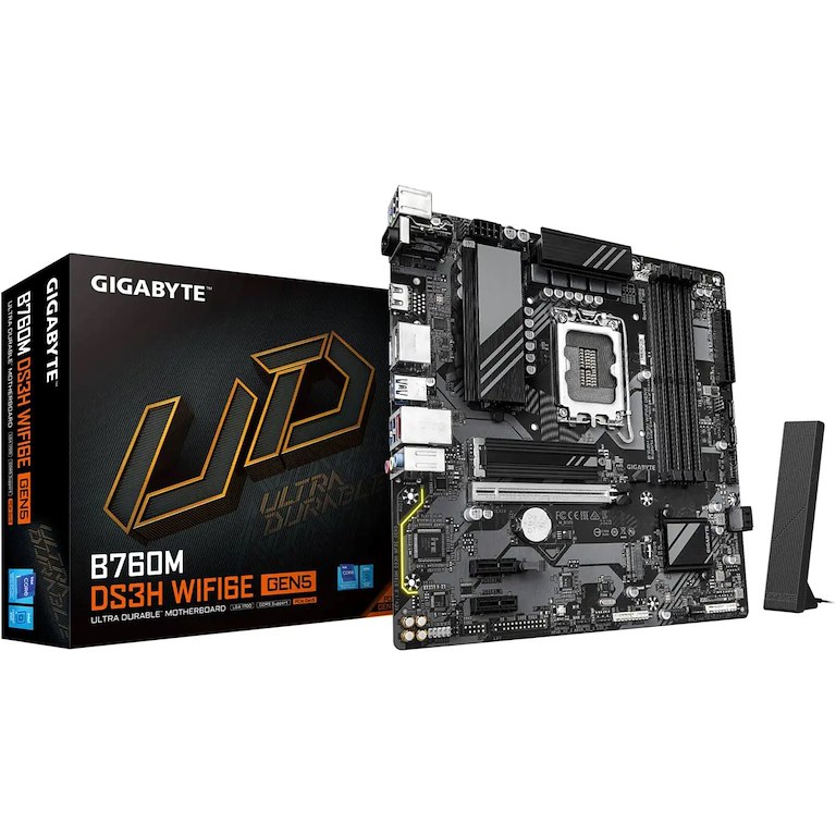 GIGABYTE B760 LGA1700 chipset, Dual Channel DDR5 4x DIMM XMP, PCIe Gen5