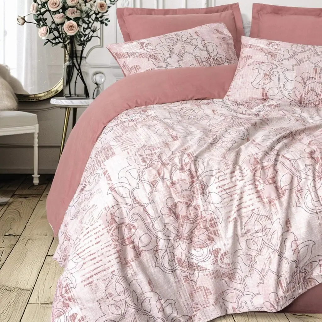 Komplet posteljina Livara Dual, 200x220 cm, 4 komada, Roze