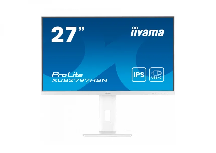 IIYAMA XUB2797HSN-W2 LED monitor 27 inch 1920 x 1080 FHD 100HZ IPS 300 cd 1000 1ms HDMI DP USB-C SPEAKERS White