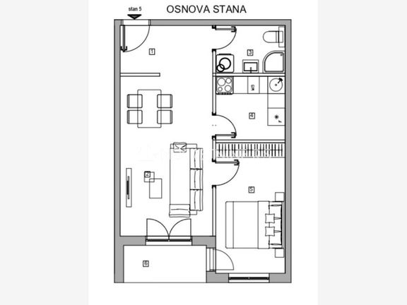 Dvosoban stan, 46,43m2, Mirijevo IV