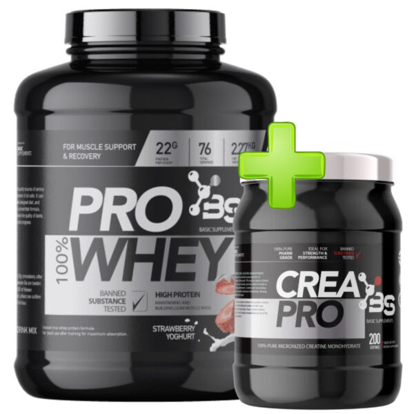 Pro Whey 100% 2.27 kg + Crea pro 500g – Basic Supplements
