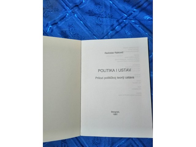 Politika i ustav - Radoslav Ratković