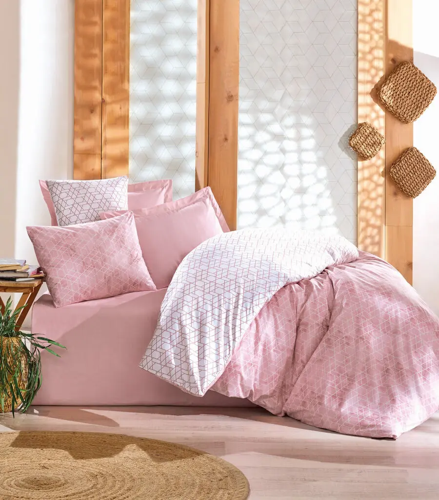 L'essentiel Maison Set posteljine za jedan krevet Ranforce, 100% pamuk, 160x220 cm, 160x240 cm, Roze-beli