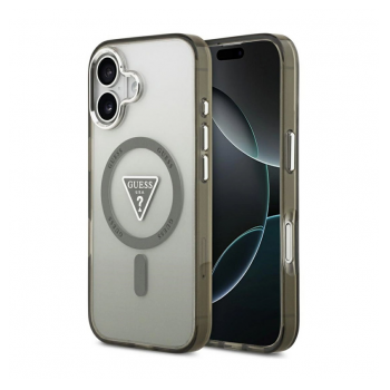 Maska Guess IML Gradient Triangle Logo MagSafe za iPhone 17 siva