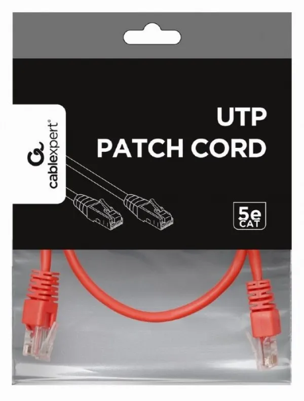 PP12-0.5M/R Gembird Mrezni kabl, CAT5e UTP Patch cord 0.5m red