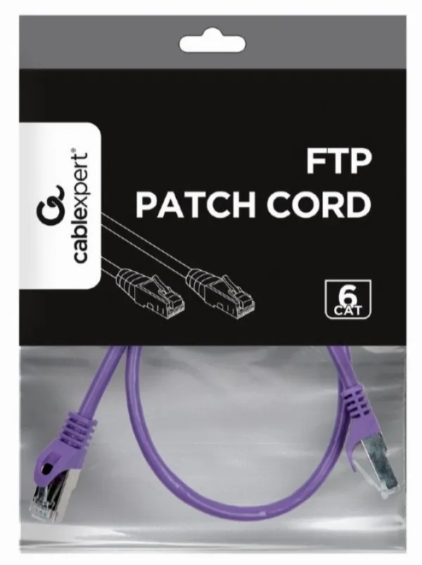 PP6-0.5M/V Gembird Mrezni kabl, CAT6 FTP Patch cord 0.5m purple