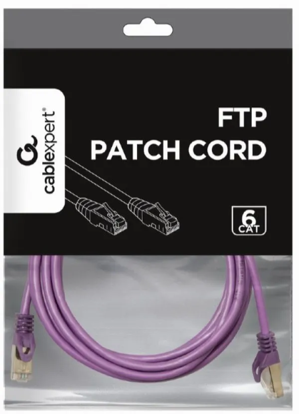 PP6-3M/V Gembird Mrezni kabl, CAT6 FTP Patch cord 3m purple