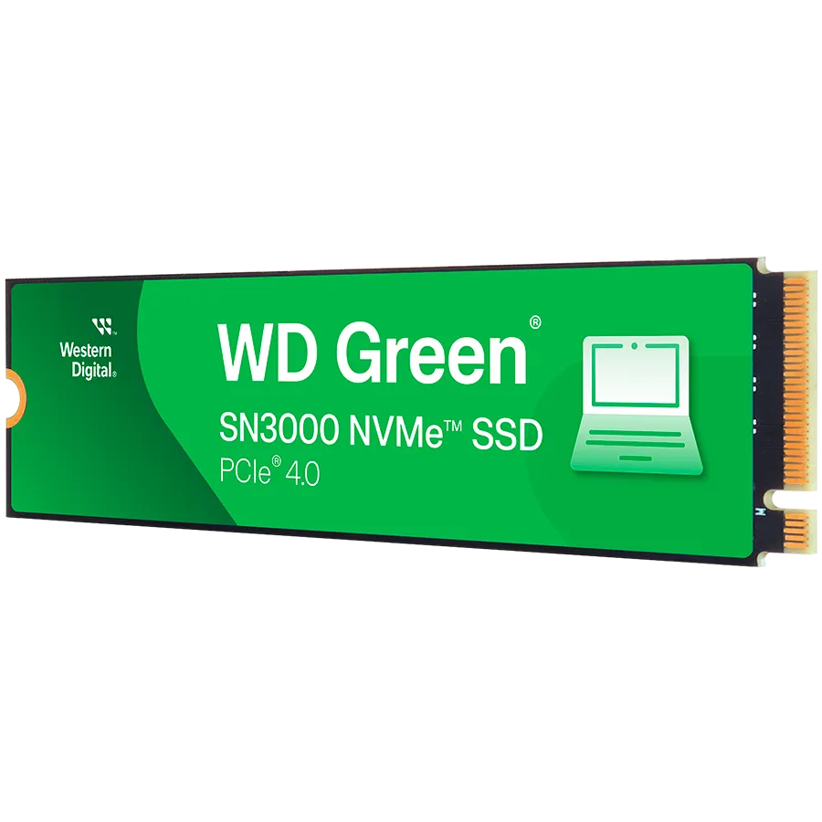 SSD POWERED BY SANDISK WD Green SN3000 1TB M.2 2280 S3-M PCIe Gen4 x4 NVMe, Read/Write: 5000/4200 MBps, TBW: 150