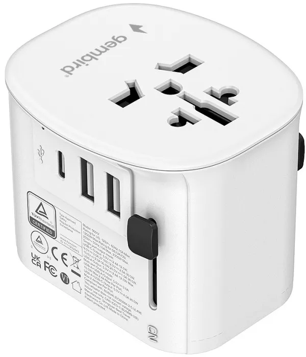 Travel adapter TPA-EU2A1C15-01-W Gembird Univerzalni, sa uzemljenjem 15W