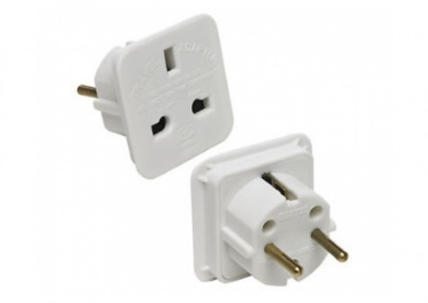 Adapter Euro utikač - UK utičnica bela