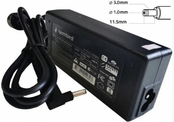 NPA65-190-3420 (AC08) Gembird punjac za laptop 65W-19V-3.42A, 3.0x1.1mm