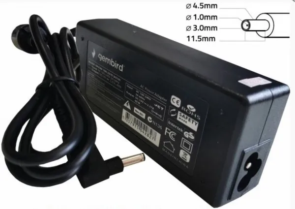 NPA45-195-2310 (DE05) Gembird punjac za laptop 45W-19.5V-2.31A, 4.5x3.0mm Black PIN (Alt=DE07