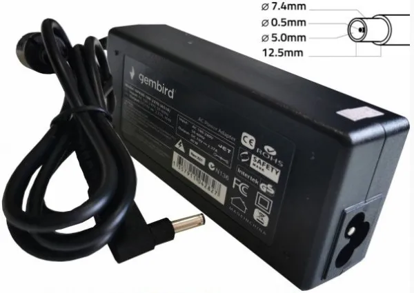 NPA90-190-4740 (HP11) Gembird punjac za laptop 90W-19V-4.74A, 7.4x5.0mm black PIN