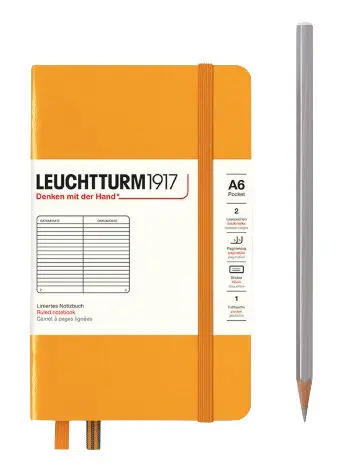 Amphora Agenda A6 Pocket, Leuchtturm, Hardcover, Rising Sun, 185 PG Ruled, Narandžasta