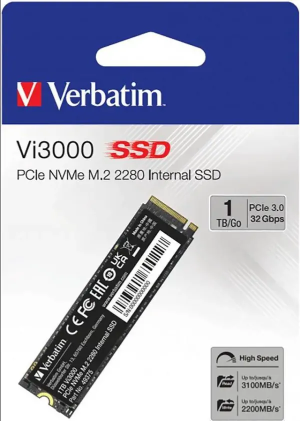 Nedefinisan SSD M.2 NVMe Verbatim 1TB Vi3000 3100MBs/2200MBs