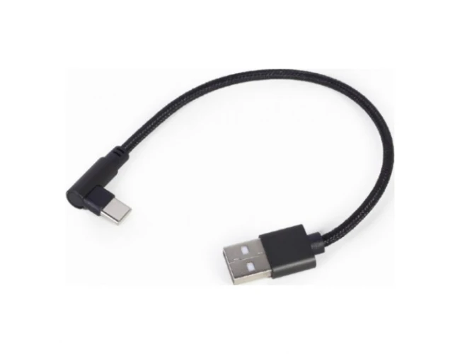 Gembird CC - USB2 - AMCML - 0.2M - B Type C kabl - 0.2 m, crni, pod uglom, punjenje i prenos podataka