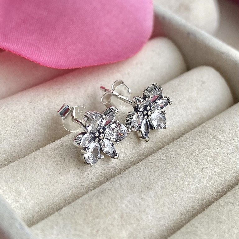 Srebrne minđuše „“Crystal Blossom Earstuds” M689