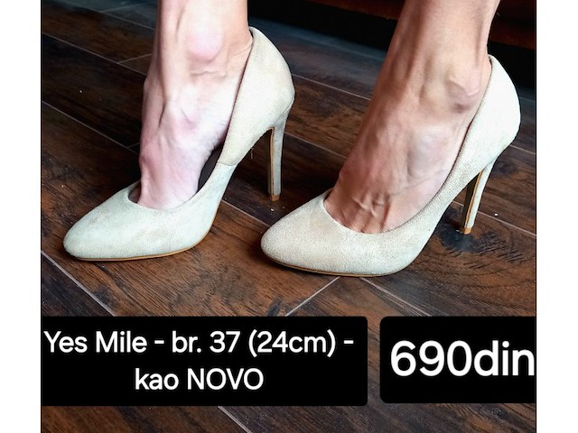 Yes Mile cipele štikle krem br. 37 - kao NOVO