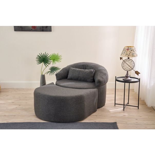 ATELIER DEL SOFA Fotelja Pitta, antracit