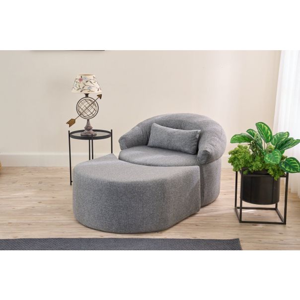 ATELIER DEL SOFA Fotelja Pitta, siva