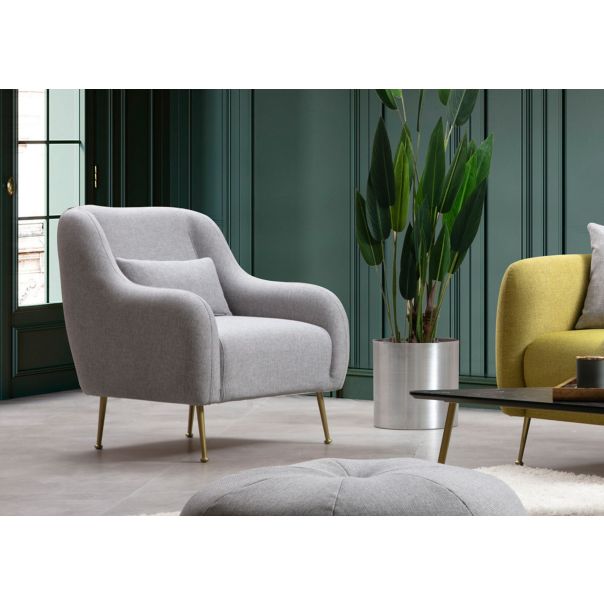 ATELIER DEL SOFA Fotelja Sevilla, svetlosiva