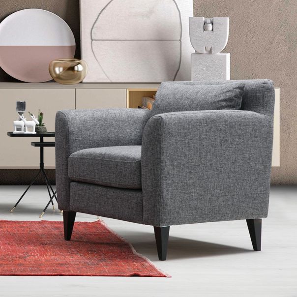 ATELIER DEL SOFA Fotelja Nordic, siva