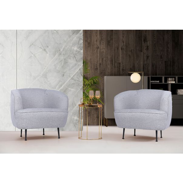 ATELIER DEL SOFA Fotelja Piccoli Bony, siva