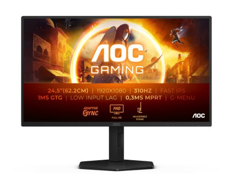 Monitor AOC 25G4SXU 24.5"/IPS/1920X1080/310Hz/0.3ms MPRT/HDMIx2,DP,USB/Gsync/pivot,visina/crna