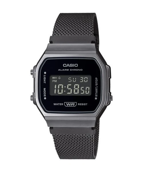 Casio Muški sat A168WEMB-1B, Crno kućište, Sivi