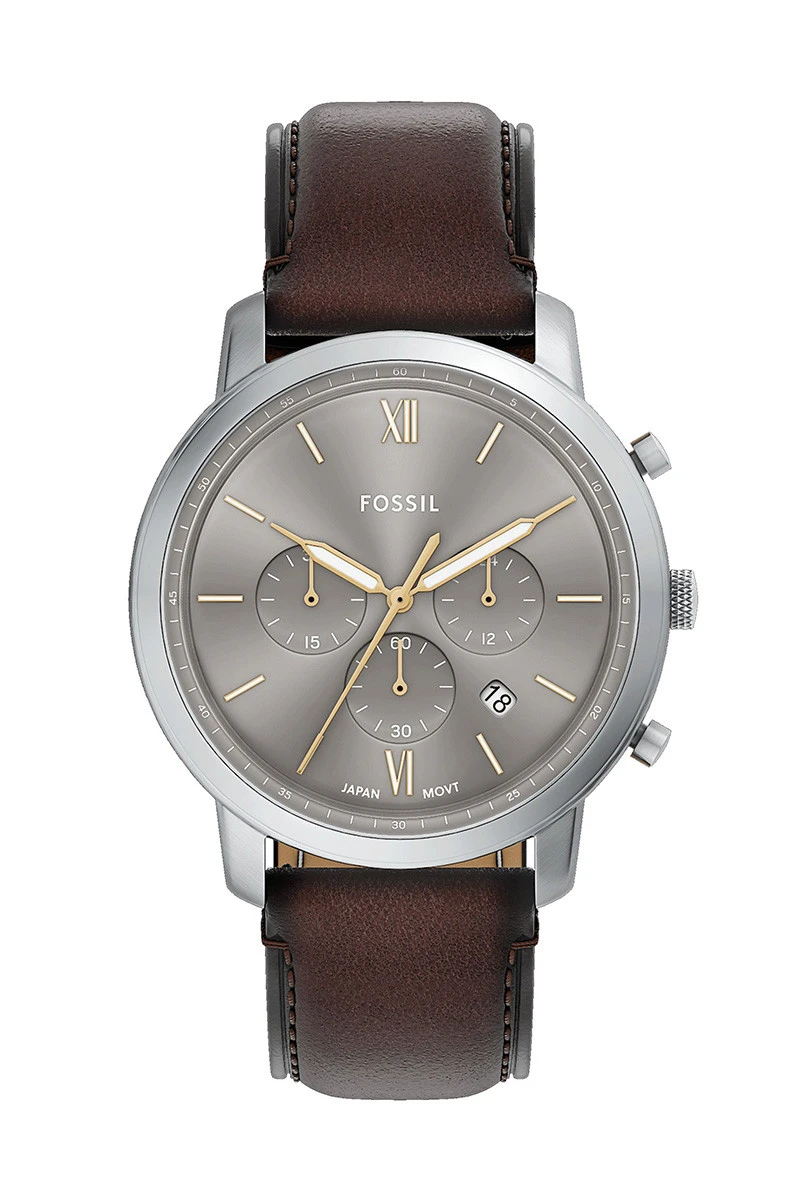 Fossil Muški sat FS6129, Sivo kućište, Braon