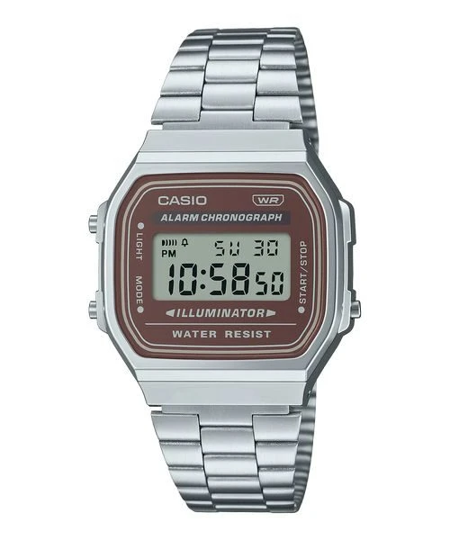 Casio Muški sat A168WA-5A, Braon kućište, Srebrne boje