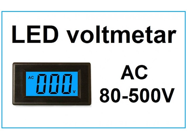 Voltmetar AC 80-500V plavi displej