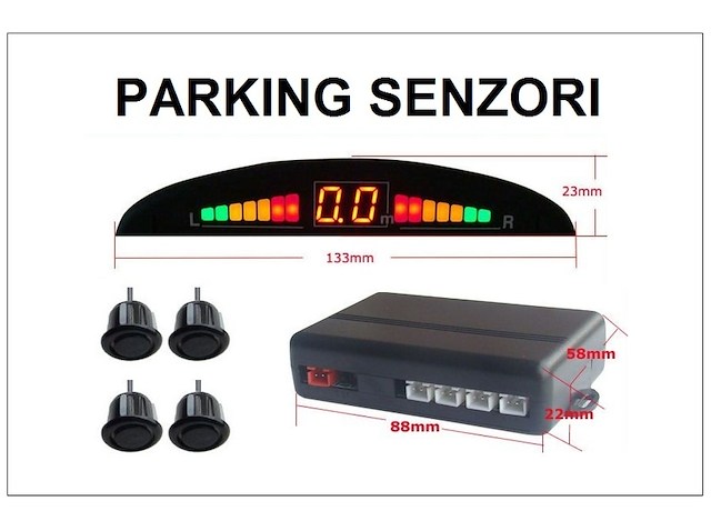 Parking senzori - univerzalni - crni