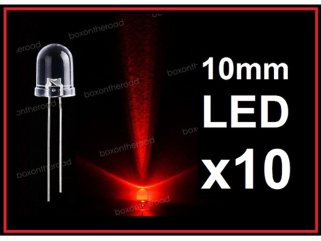 LED dioda - Crvena - 10mm - 10 komada