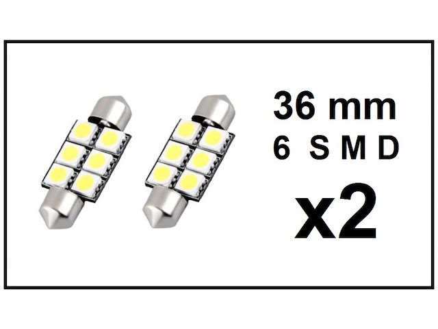 LED Sijalica - za unutrasnjost - 36 mm - 6 SMD - 2 kom