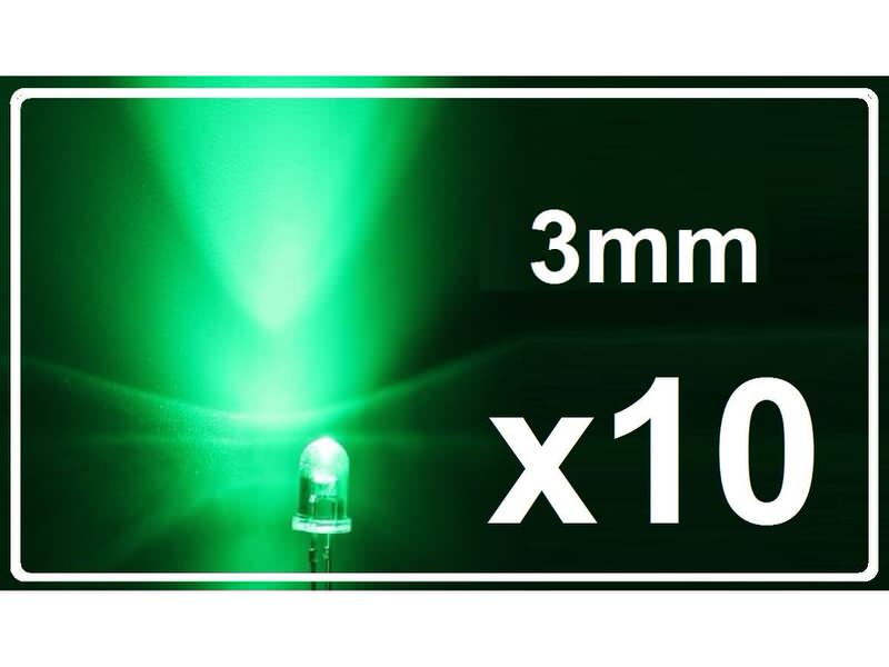 LED dioda - Zelena - 3mm - 10 komada