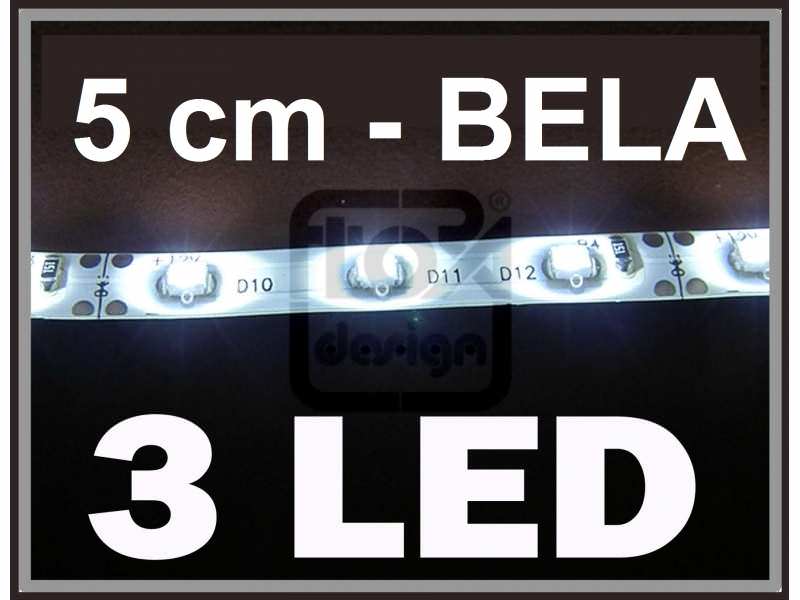 LED traka JEDAN segment 5 cm samolepljiv - BELA