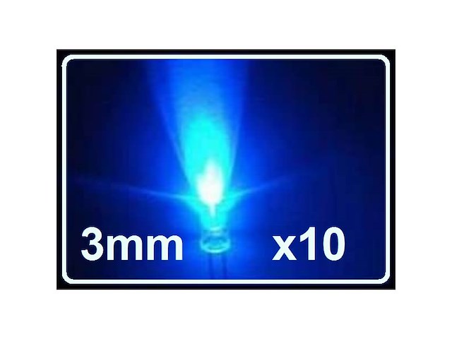 LED dioda - Plava - 3mm - 10 komada