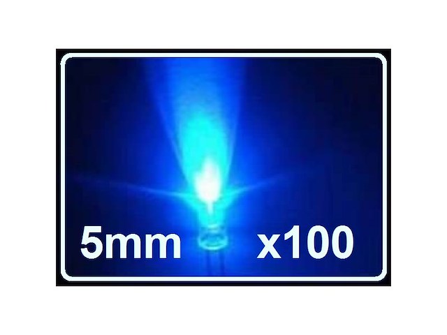 LED dioda - Plava - 5mm - 100 komada