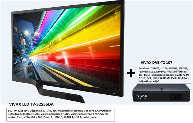 VIVAX IMAGO LED TV-32S55DA, HD_Analogni tuner + DVB-T2 107