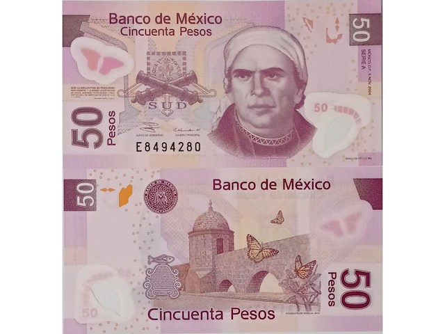 MEXICO Meksiko 50 Pesos 2004 UNC, P-123 Polymer