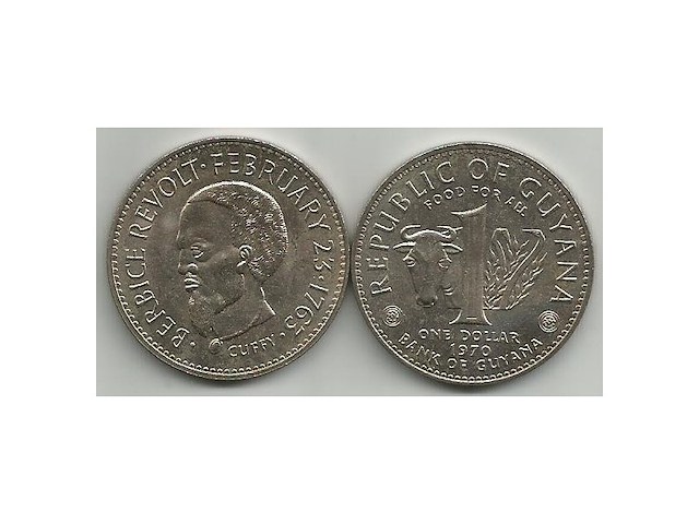 Guyana 1 dollar 1970. UNC FAO