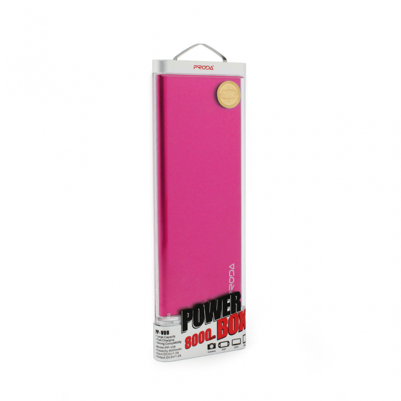 Back up baterija REMAX Proda PP-V08 micro USB 8000mAh pink