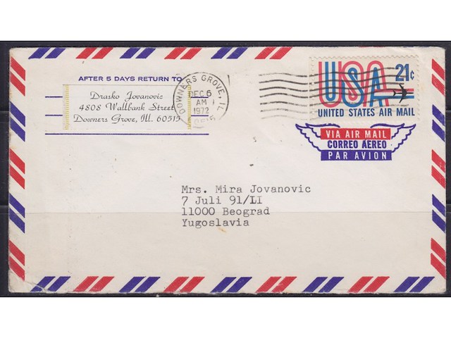 607. USA, 1972, Airmail