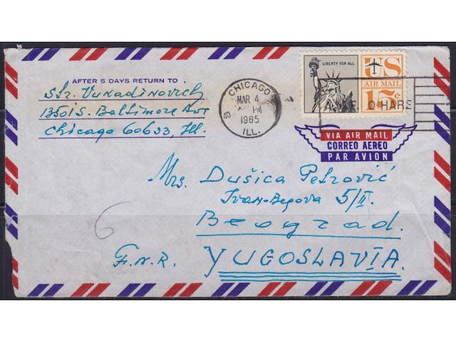 652. USA, 1965, Airmail