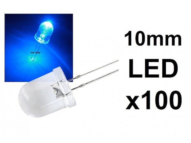 LED dioda - Plava - 10mm - 50 komada