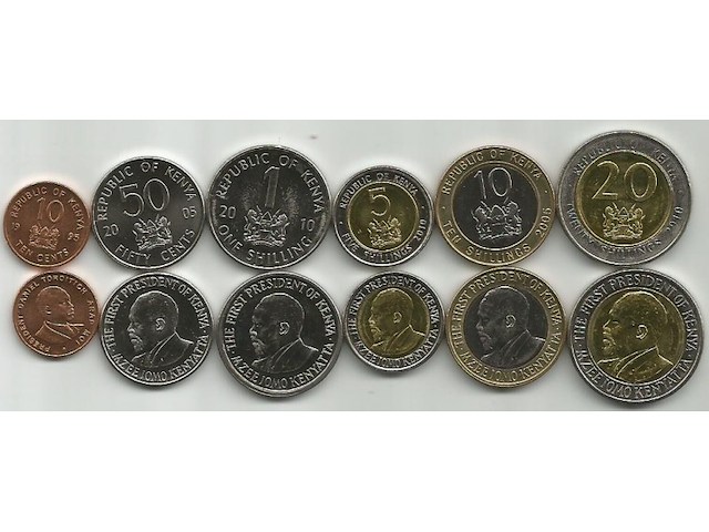 Kenya 1995 - 2010. set kovanica UNC